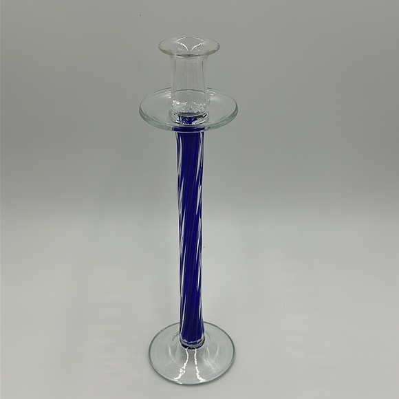 Accents | Vintage Midcentury Twist Glass Cobalt Blue Candle Holder ...